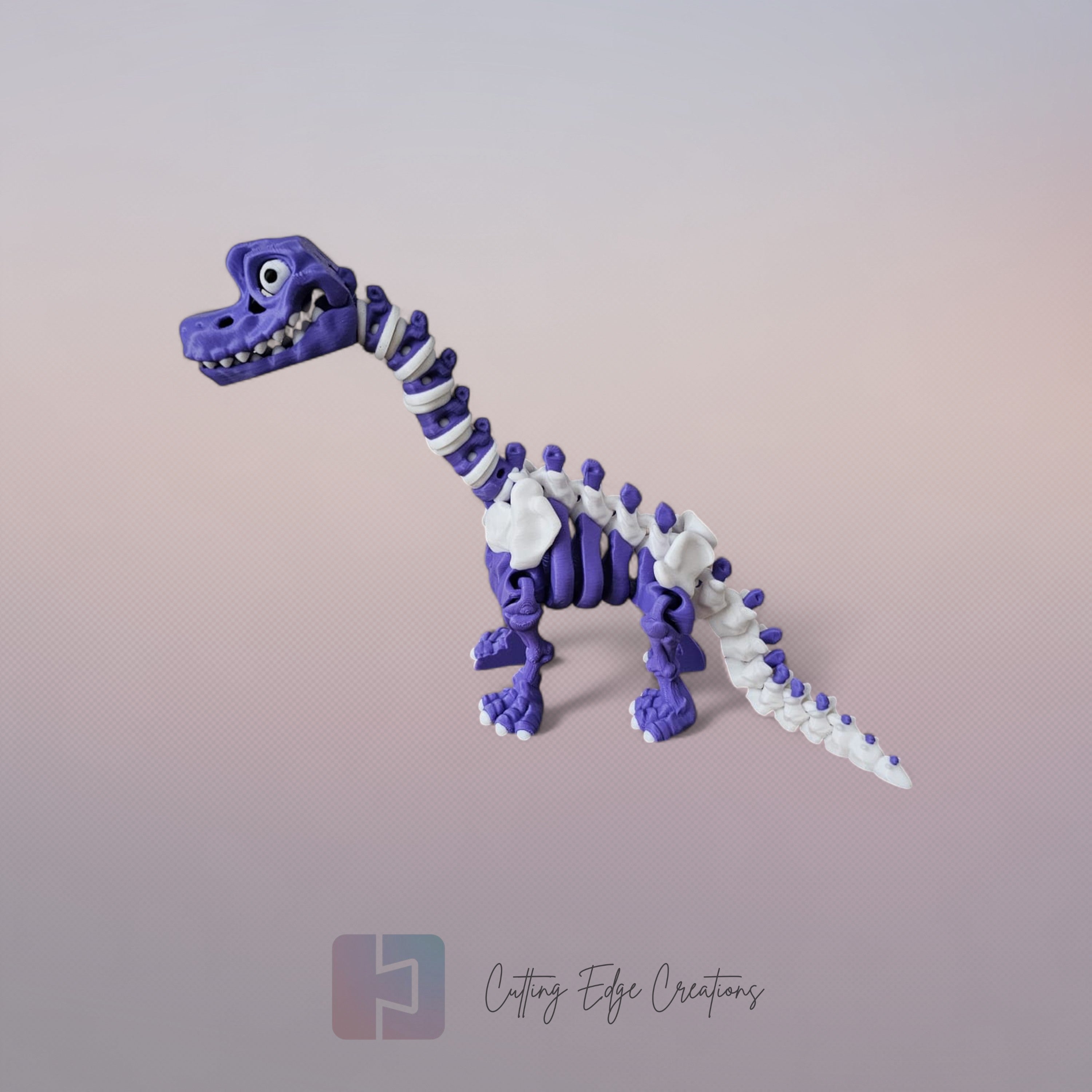 Flexi Brontosaurus Skeleton – Articulated 3D Printed Dino – Cutting ...